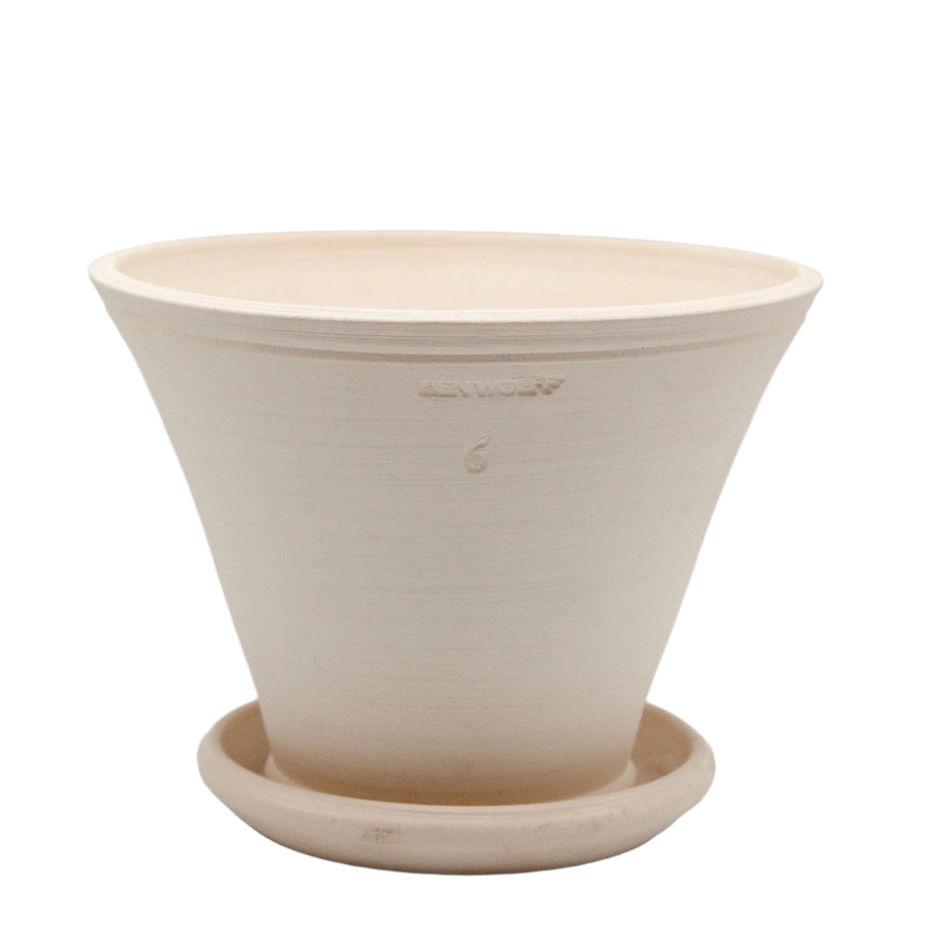 Ben Wolff White Half Pot and Saucer – GRDN